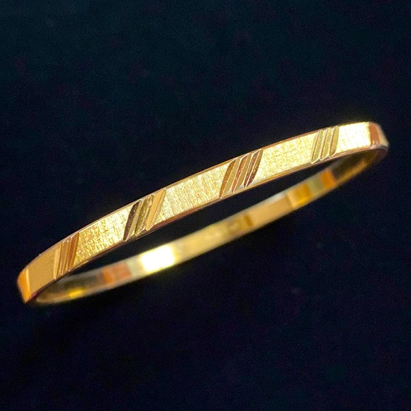 Monet | Jewelry | Monet Gold Toned Etched Bangle Bracelet | Poshmark